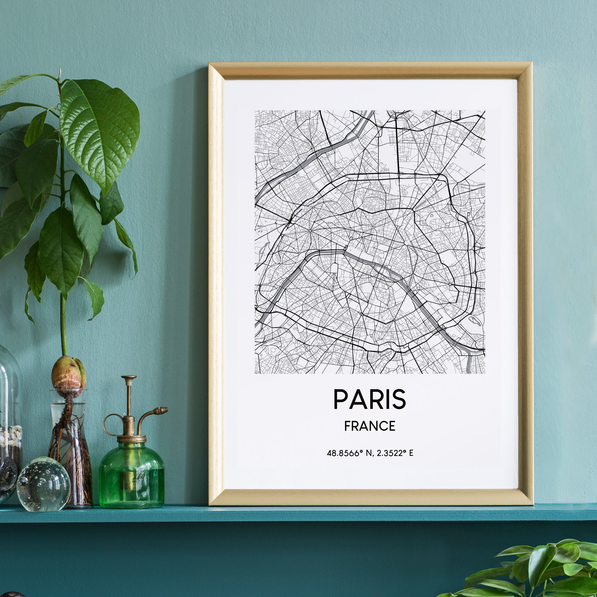 Mapa de París Imprimir Mapa de la ciudad de París Mapa de - Etsy México