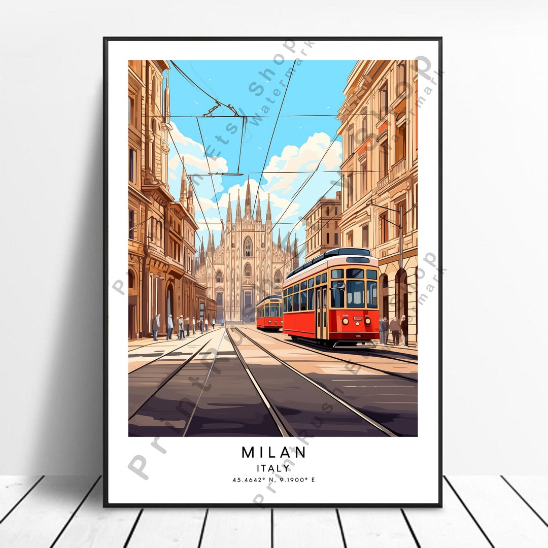 Milan Italy Travel Print Milan Poster Milan Wall Art Milan Print Milan ...
