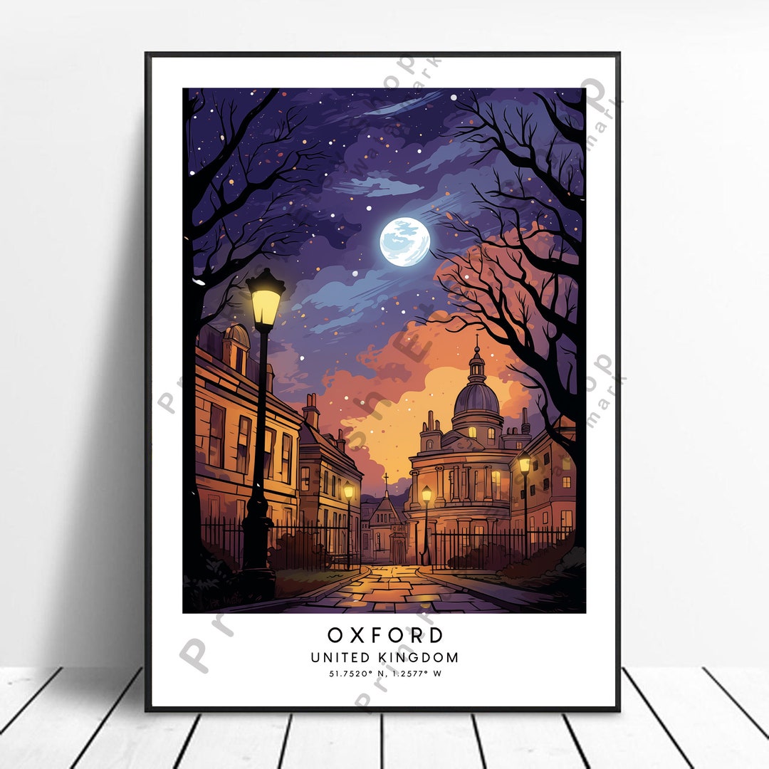 Oxford Travel Print Colourful Oxford Poster Wall Hanging Oxford Art ...
