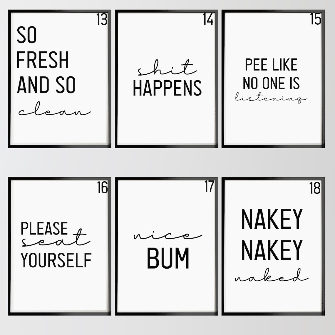 Bathroom Prints Minimalist Wall Art Décor Typography Poster - Etsy UK