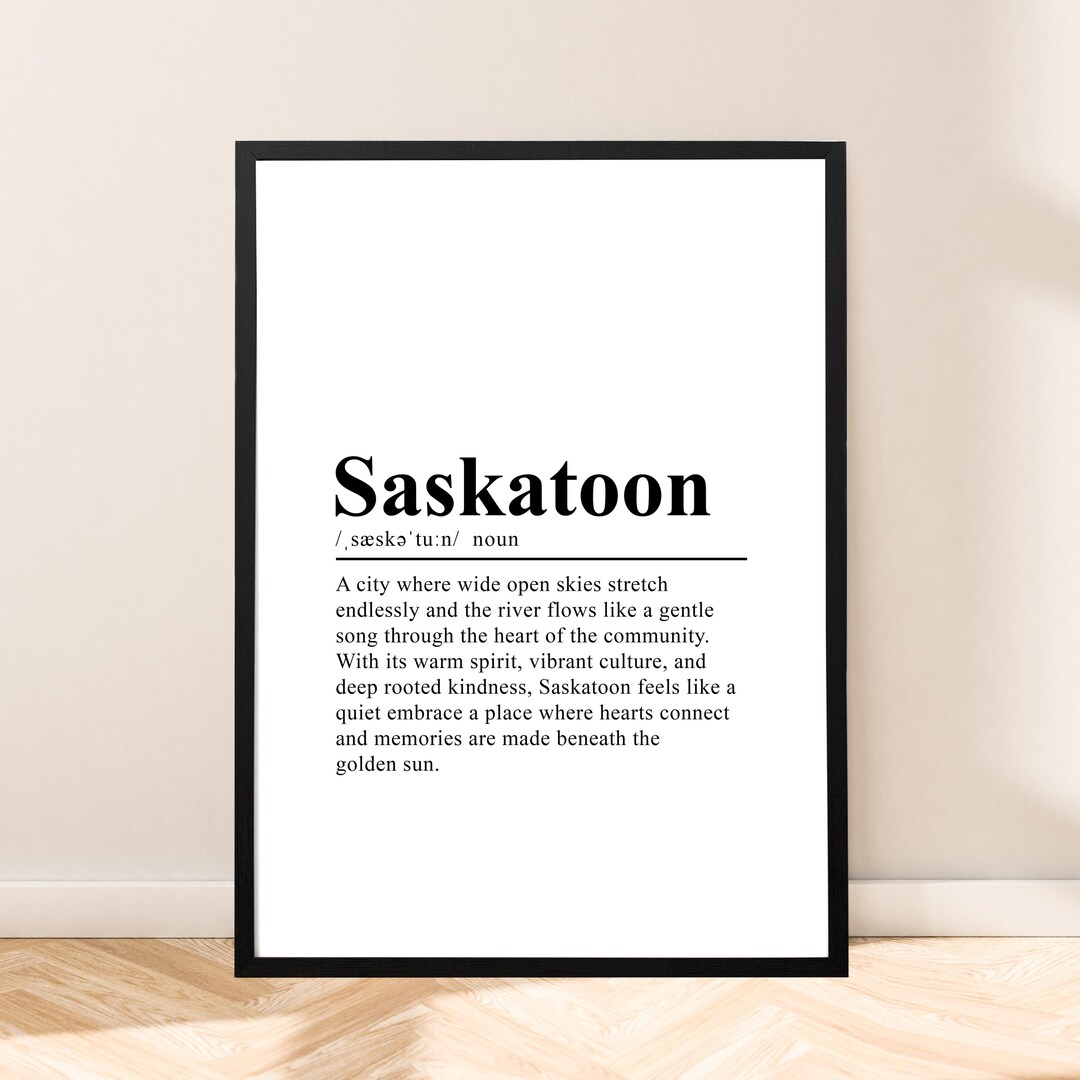 Saskatoon Definition Print, Minimalist Wall Art - Etsy