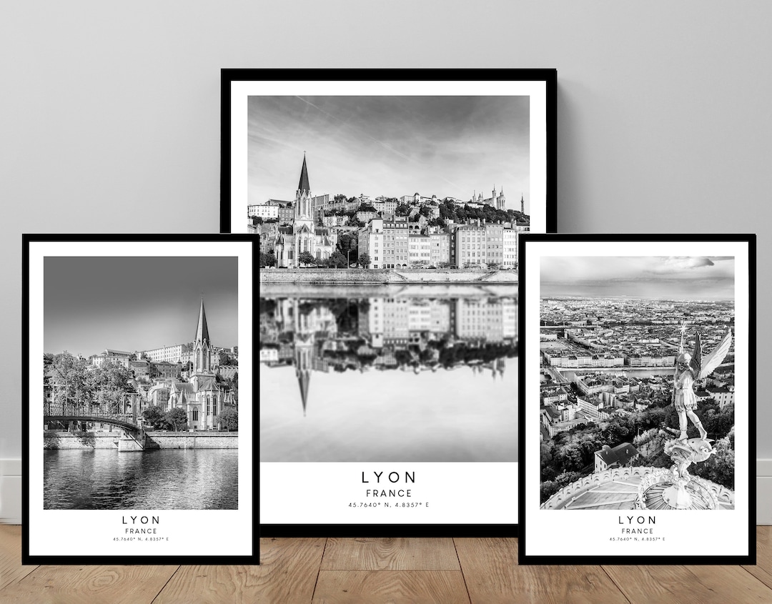 Lyon City Print Lyon City Poster Lyon Wall Art Lyon Art Print ...