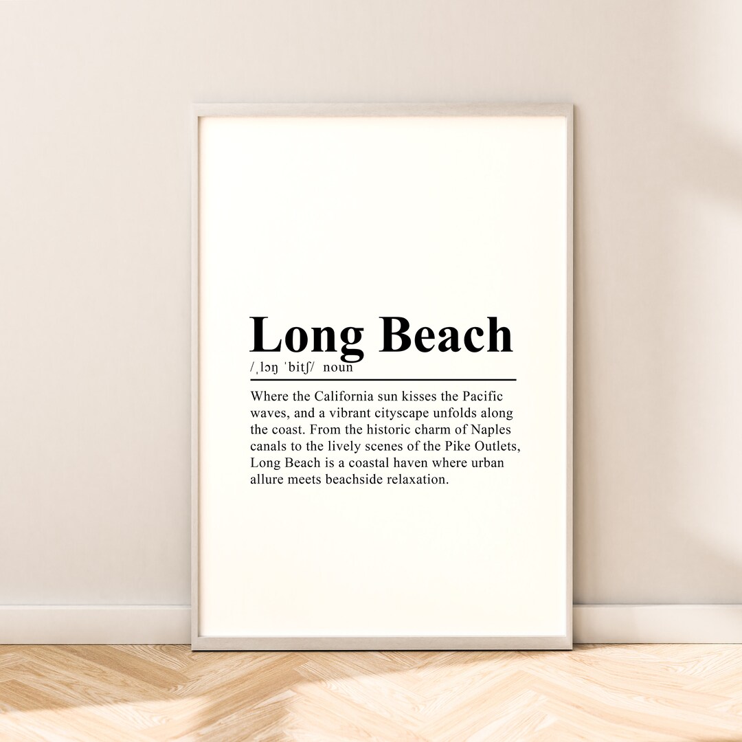 Long Beach Poster Long Beach Travel Print Long Beach Wall Art Long ...