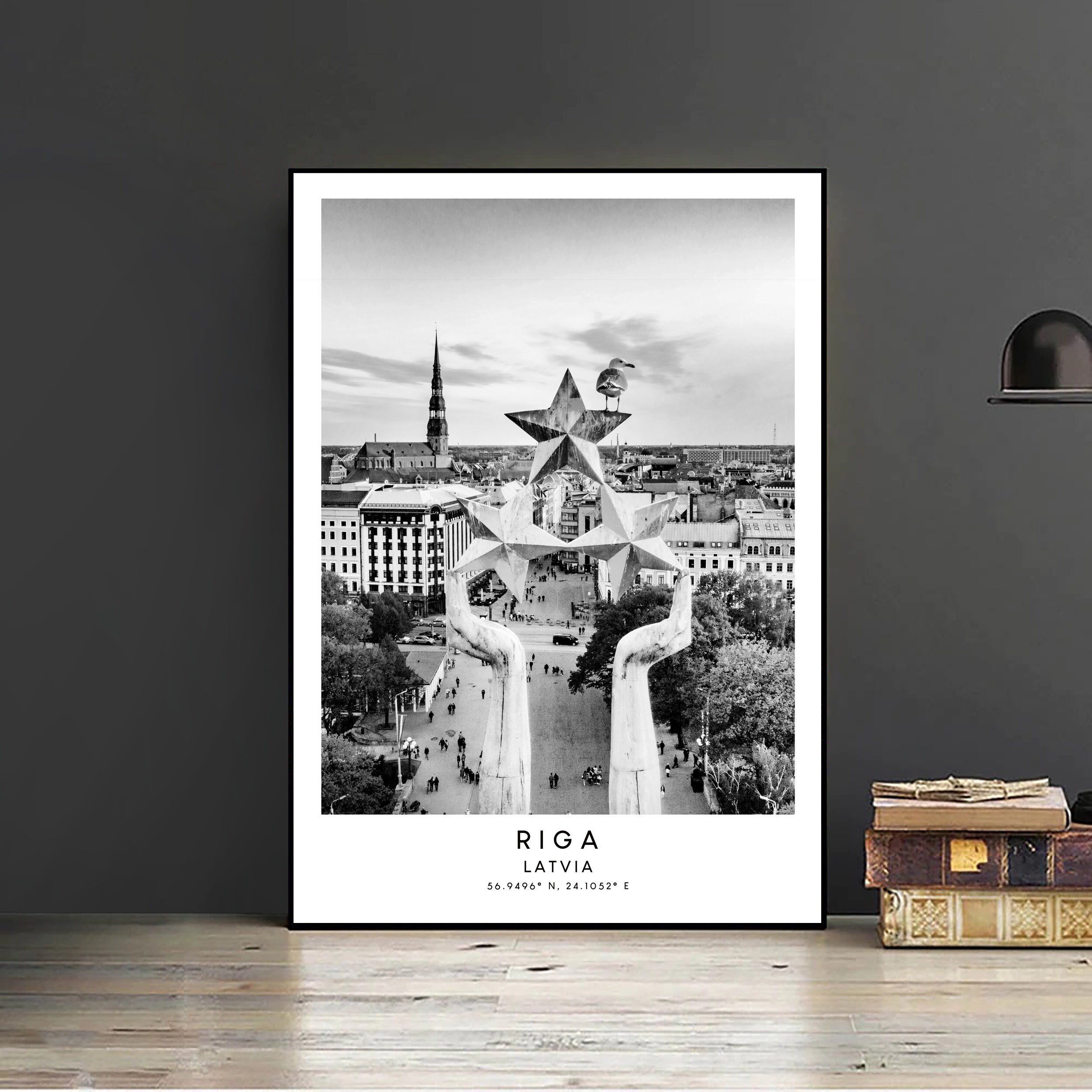 Riga Travel Print Riga Wall Art Black and White Riga Poster - Etsy UK