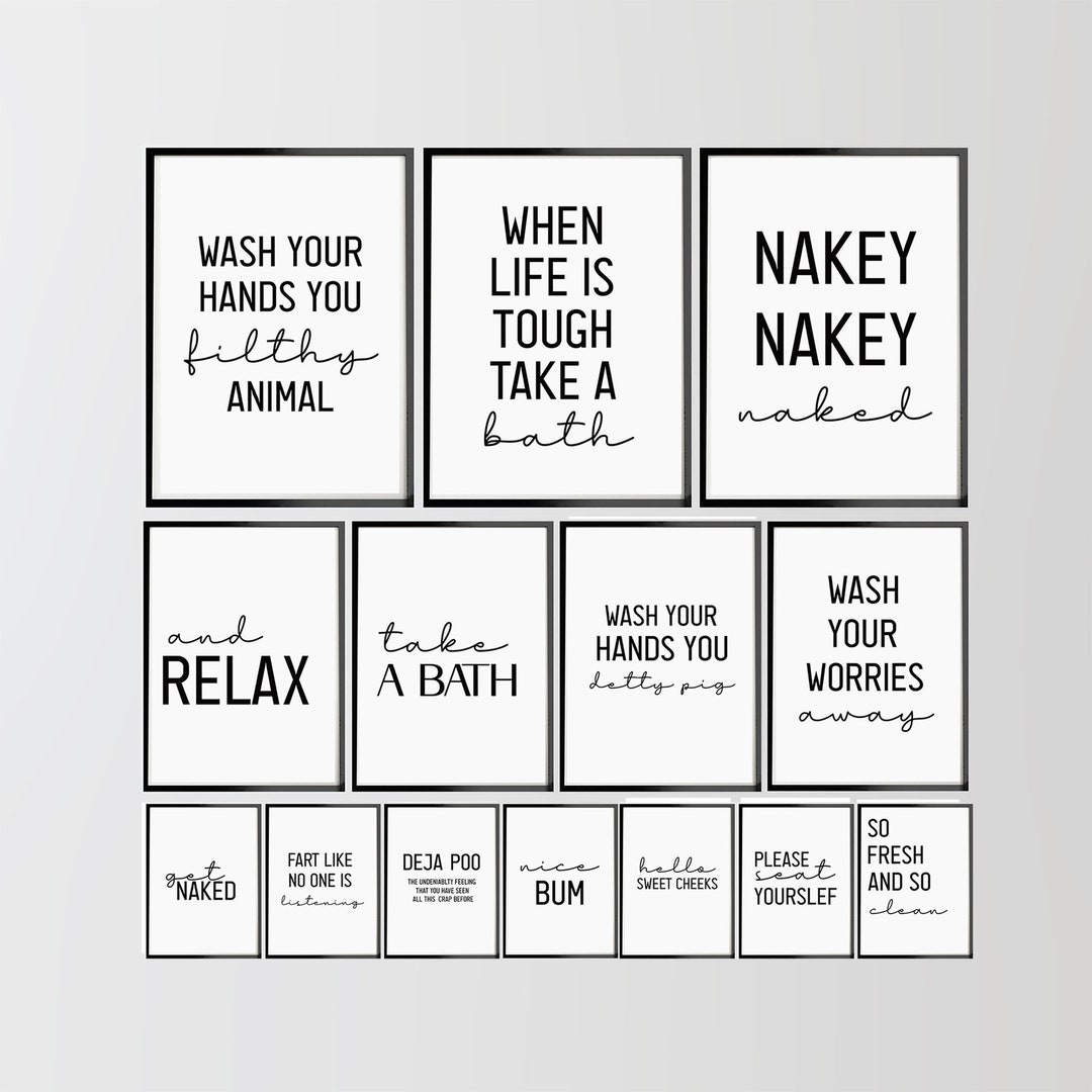 Bathroom Prints Minimalist Wall Art Décor Typography Poster - Etsy