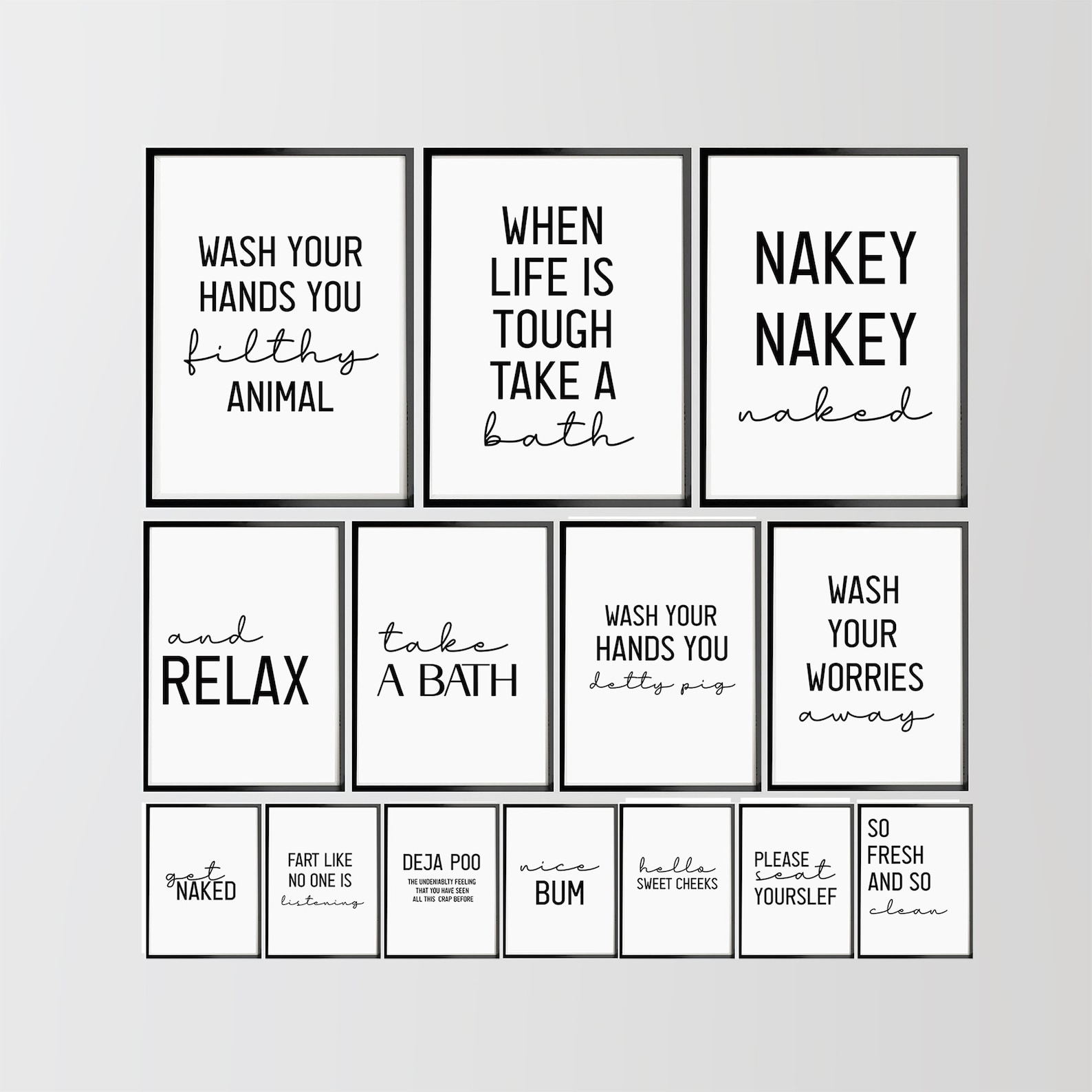 Bathroom Prints Minimalist Wall Art Décor Typography Poster - Etsy UK