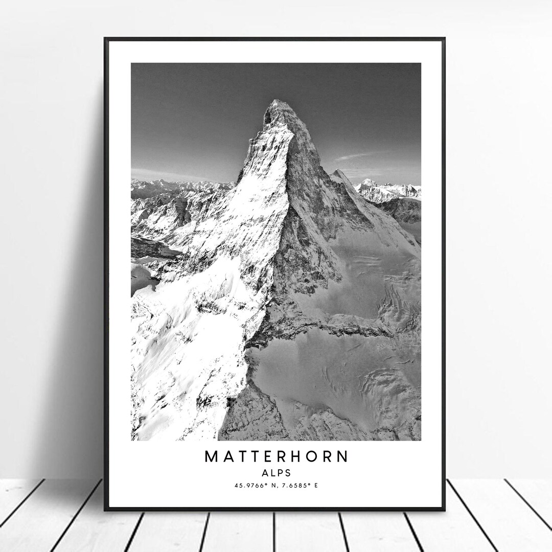 Matterhorn Mountain Print Alps Print Minimalist Matterhorn Poster ...