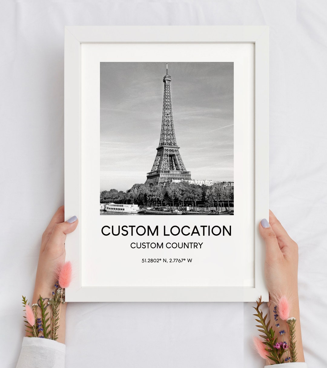 Custom Location Travel Print Custom City Print Black and White Landmark ...