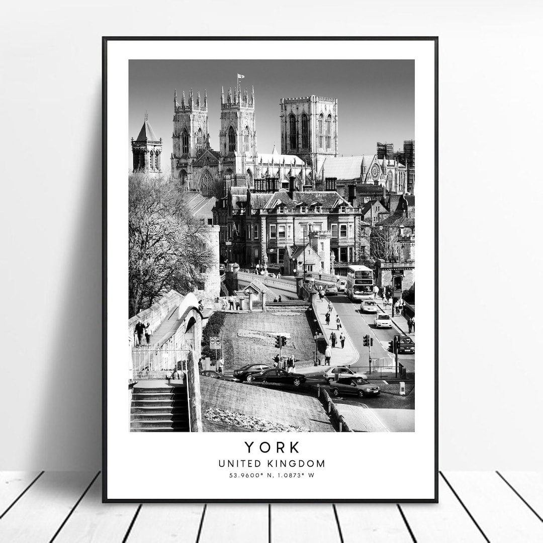 York Travel Print York Wall Art Black and White York Art Poster York ...