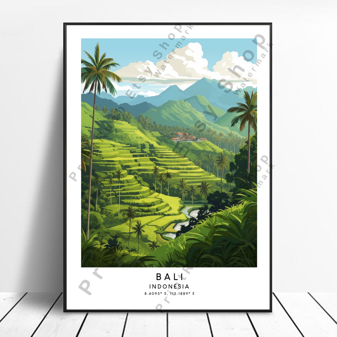 Bali Indonesia Print Colourful Bali Print Bali Wall Print Bali Wall Art ...