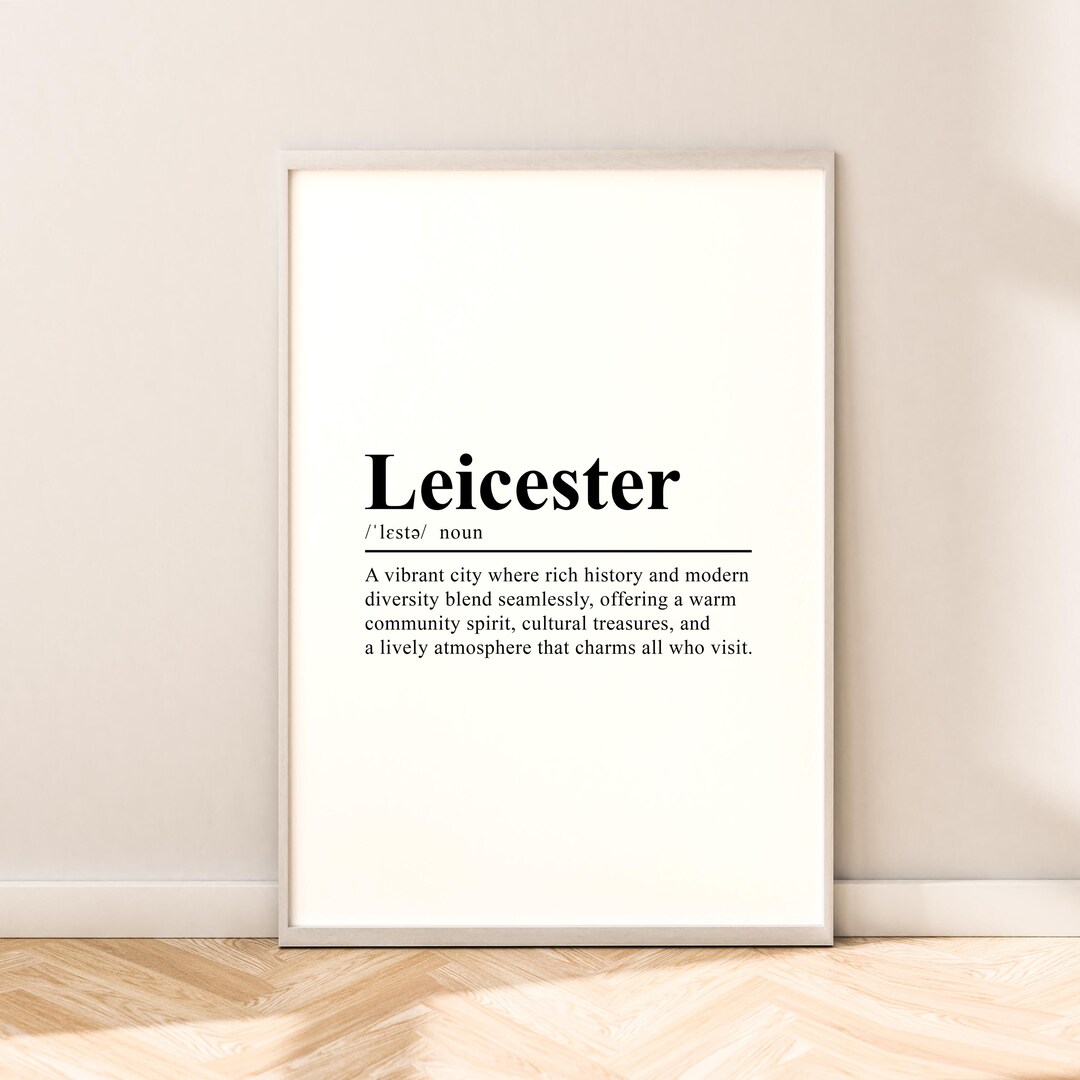 Leicester Travel Print Wall Art Leicester Print Wall Hanging Leicester ...
