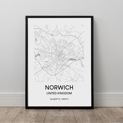 Norwich England Poster Art Print UK United Kingdom - Etsy