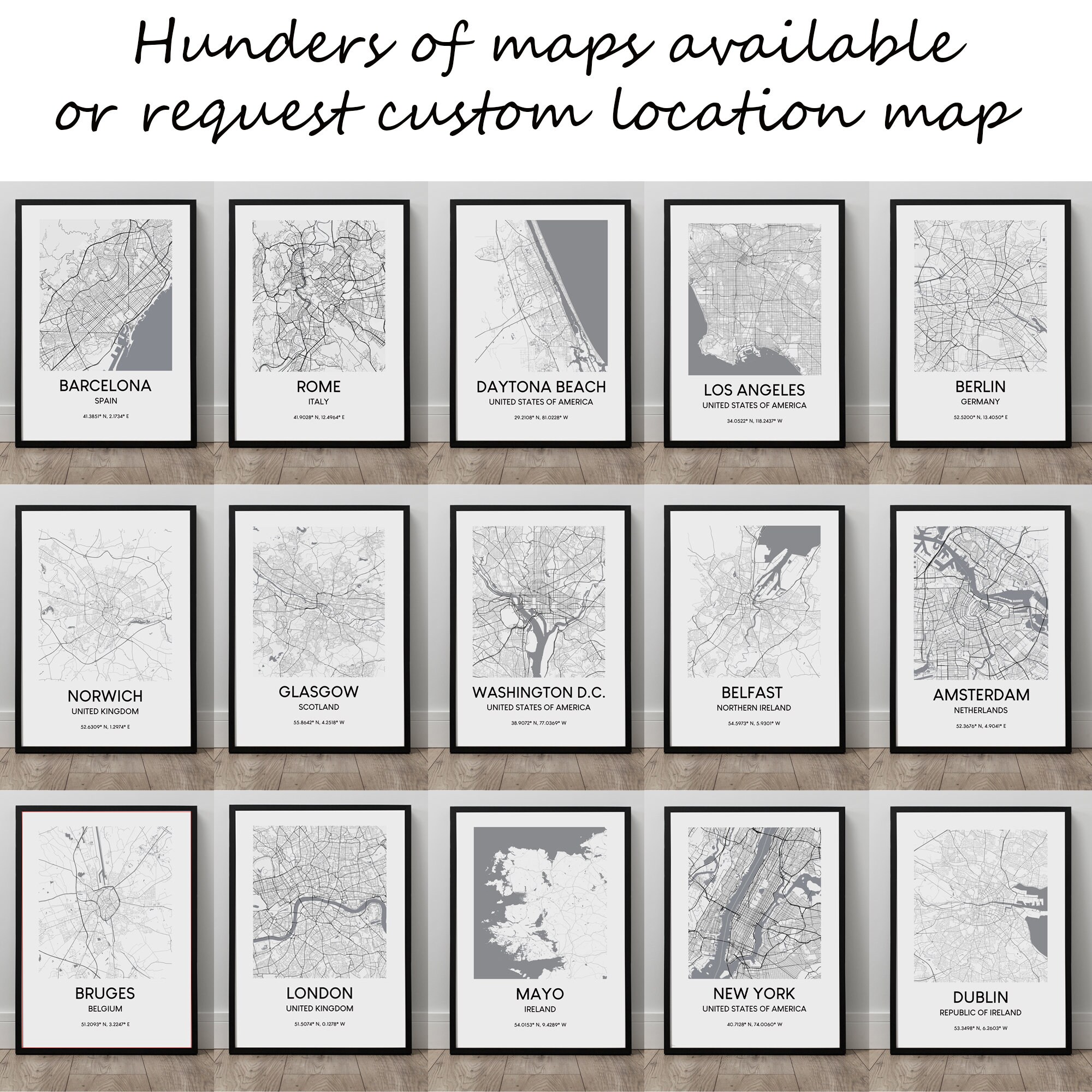 Limerick Map Print Limerick City Map Wall Art Poster Limerick Republic ...