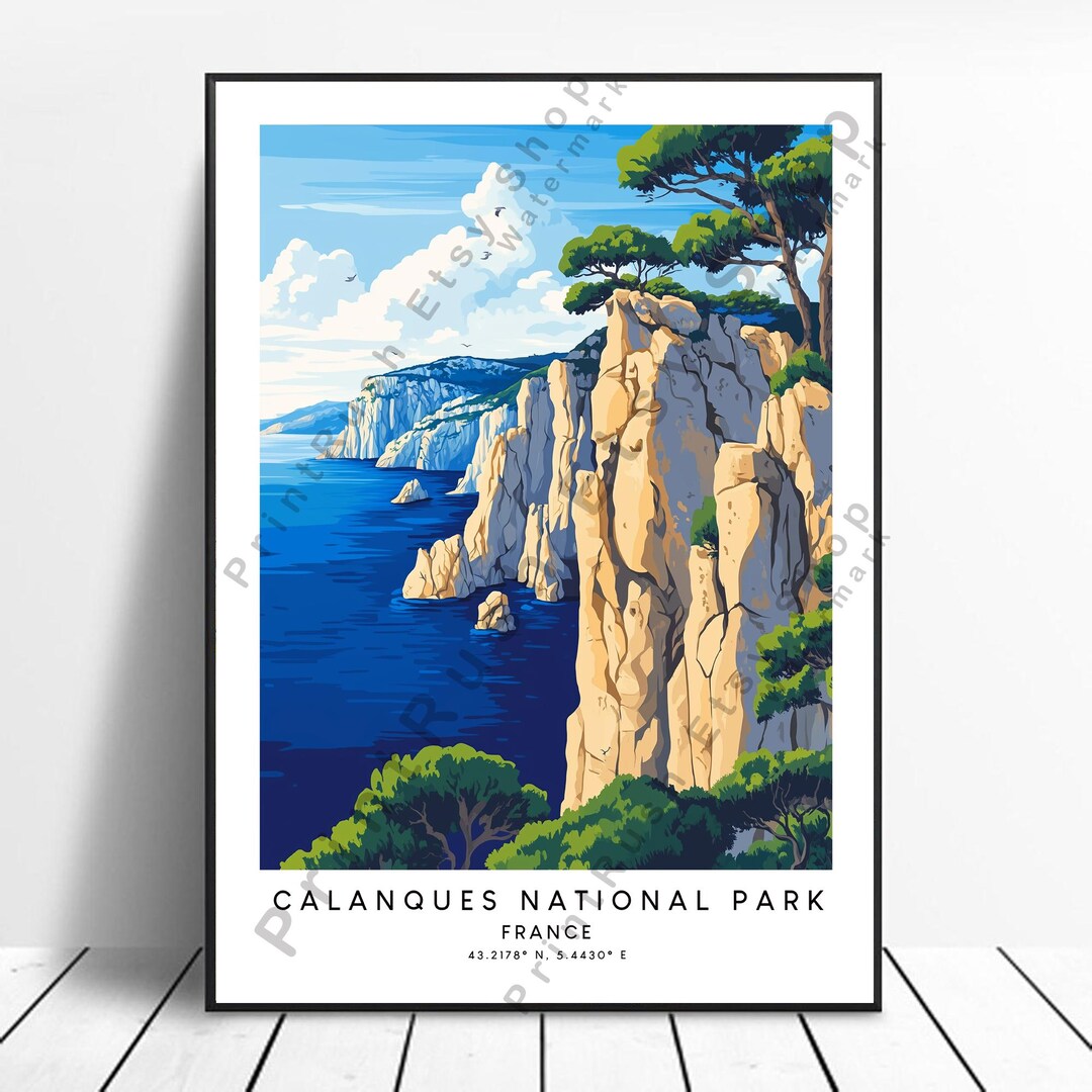 Calanques National Park Travel Print Wall Art Calanques Park Poster ...