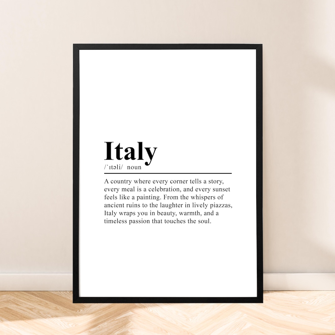 Minimalist Italy Poster Timeless Definition Wall Art for Modern Homes ...