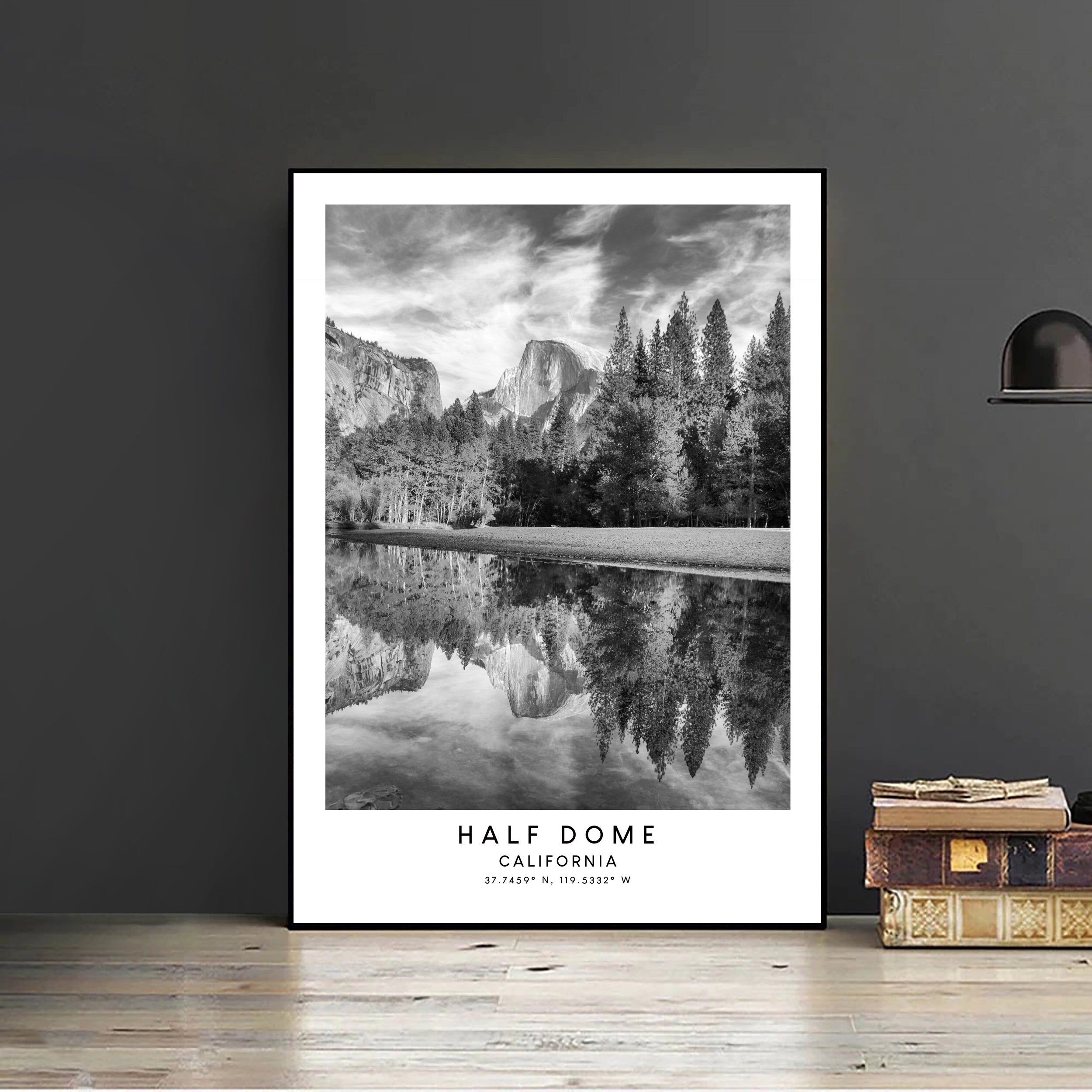 Half Dome Print Black and White Half Dome Poster Half Dome Landmark ...