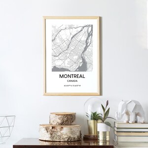 Montreal Map Print Montreal City Map Poster Montreal Wall Art Montreal ...
