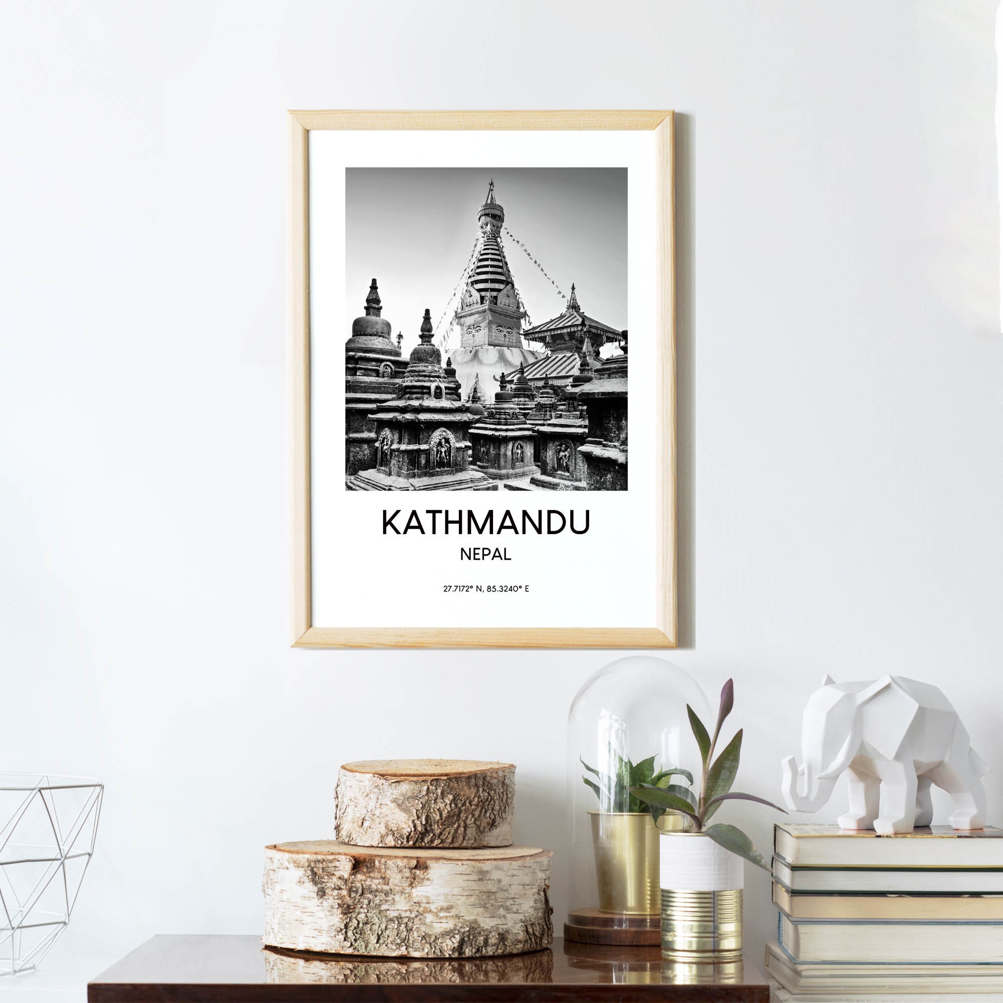 Kathmandu Nepal Travel Print Black and White Kathmandu Poster - Etsy