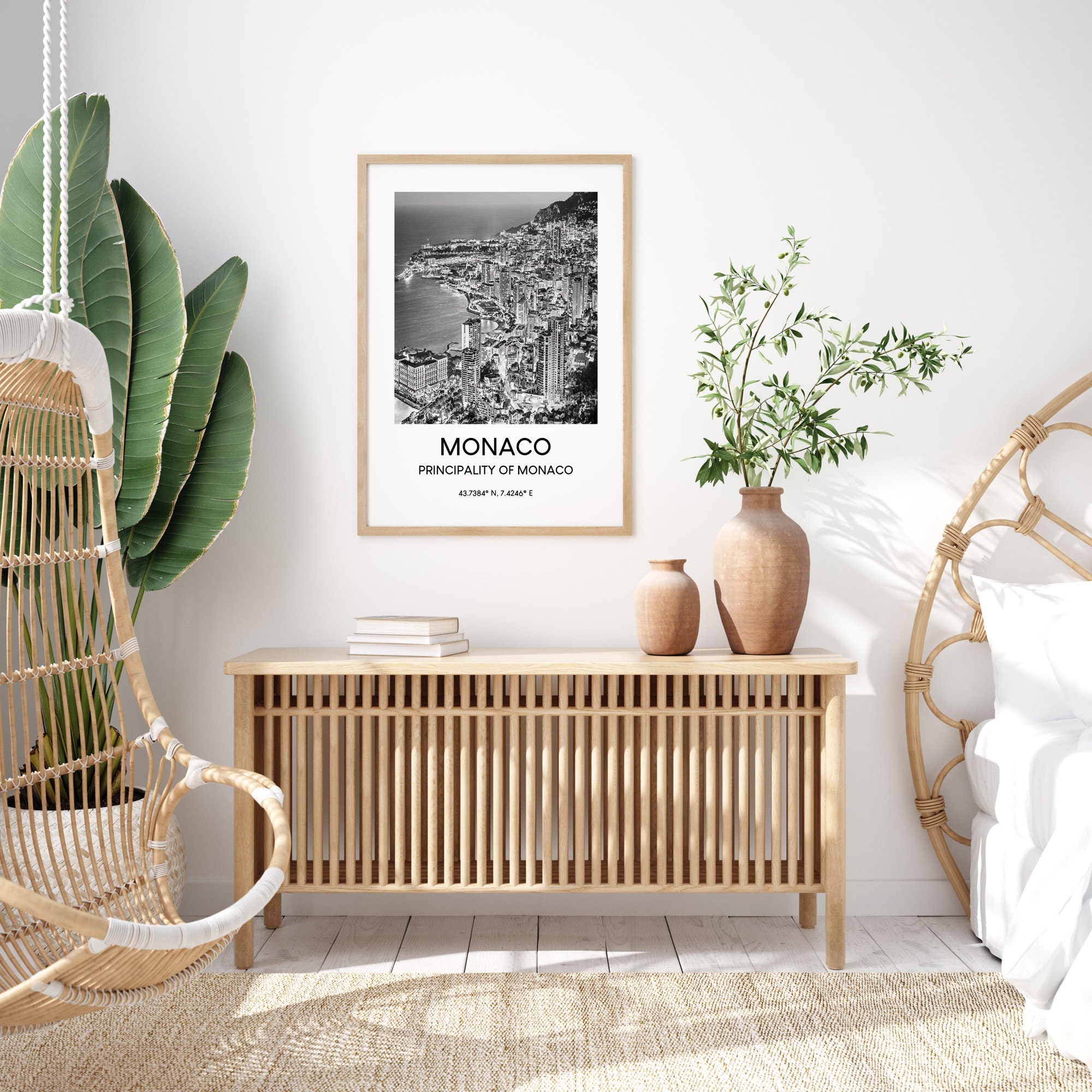 Monaco Print Monaco Travel Poster Minimalist Monaco Wall Art - Etsy UK