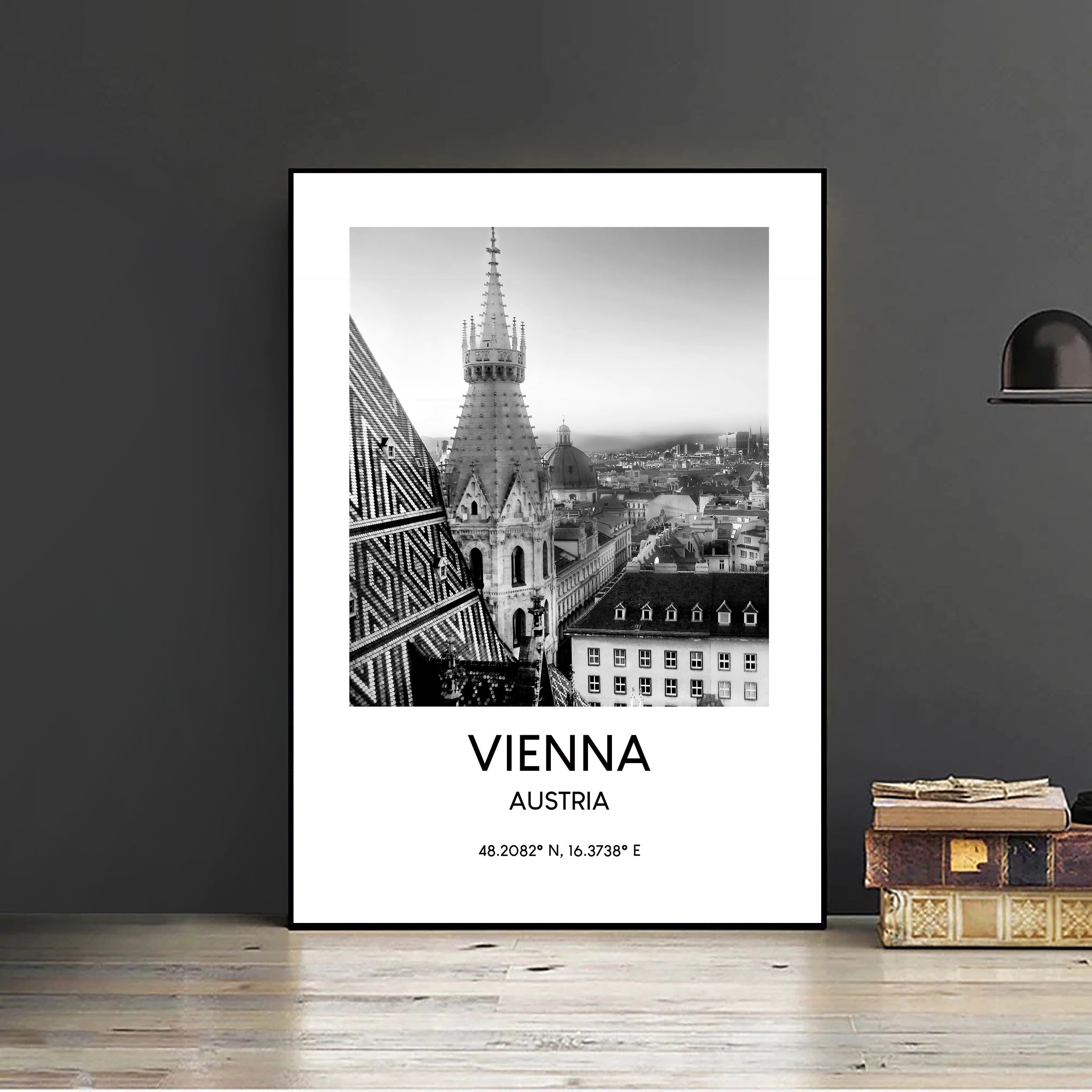 Vienna Austria Print Vienna Wall Art Vienna City Poster Black | Etsy