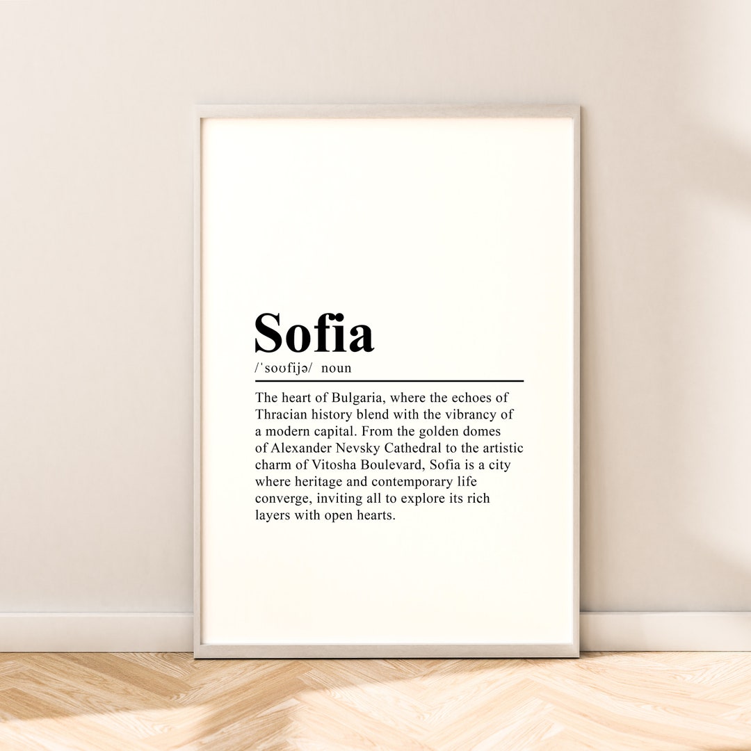 Sofia Definition Poster Sofia Travel Print Sofia Wall Art Sofia Wall ...