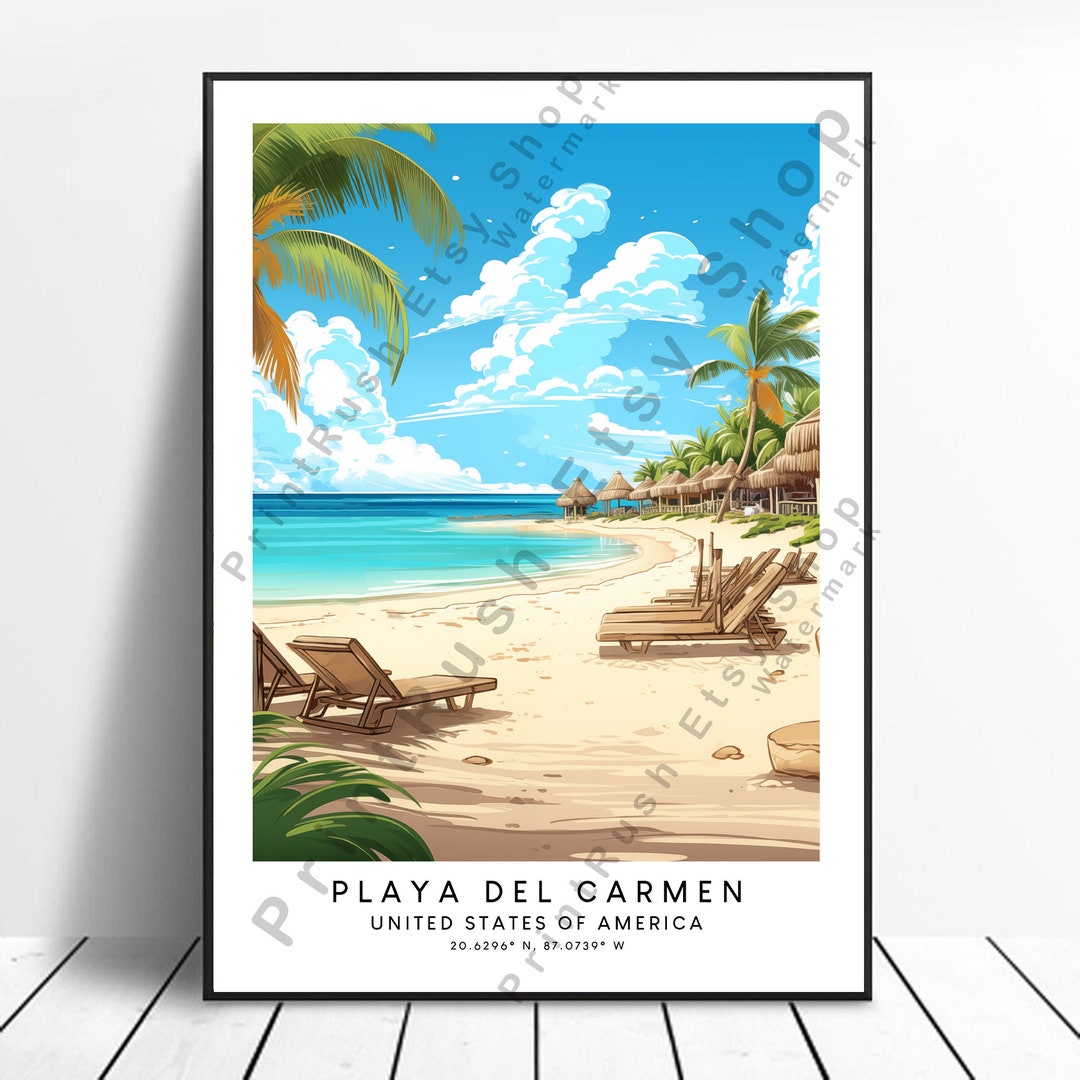 Playa Del Carmen Travel Print Wall Decor Playa Del Carmen Poster Wall ...