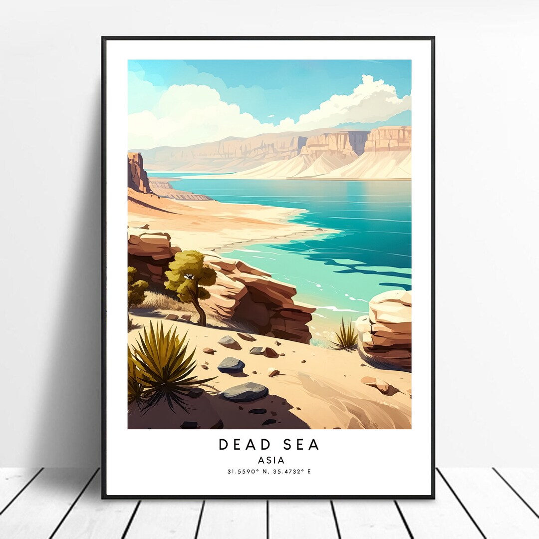 Dead Sea Print Colourful Dead Sea Poster Abstract Dead Sea Print ...