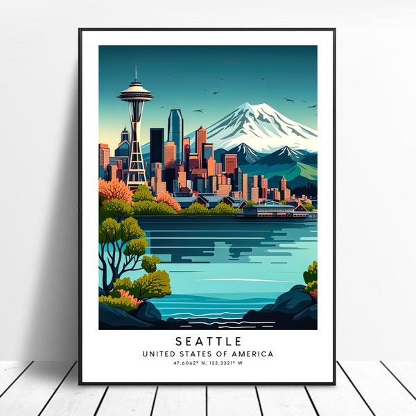 Seattle Poster - Etsy