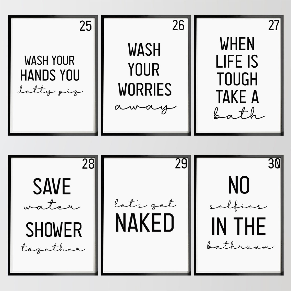 Bathroom Prints Minimalist Wall Art Décor Typography Poster - Etsy UK