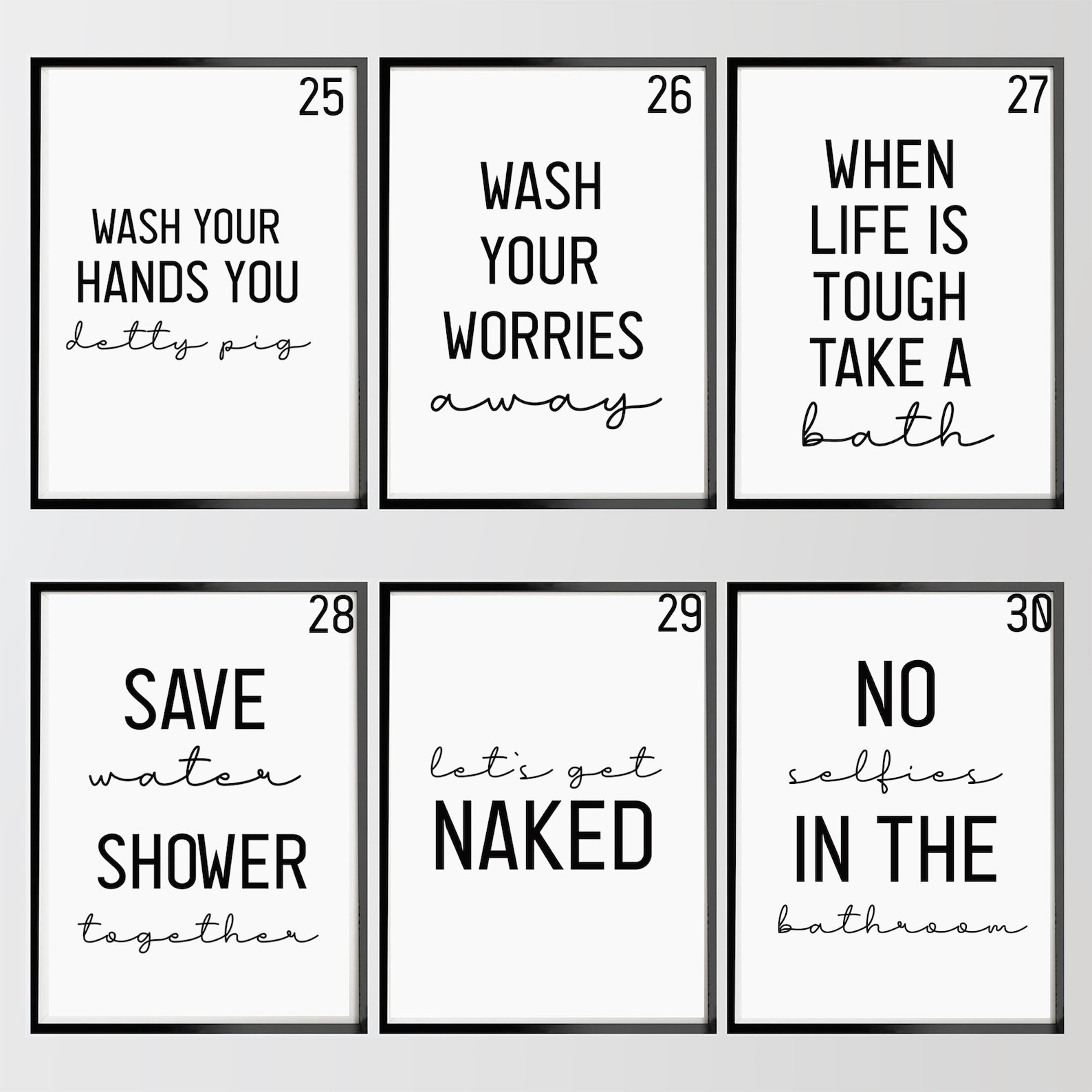 Bathroom Prints Minimalist Wall Art Décor Typography Poster - Etsy UK