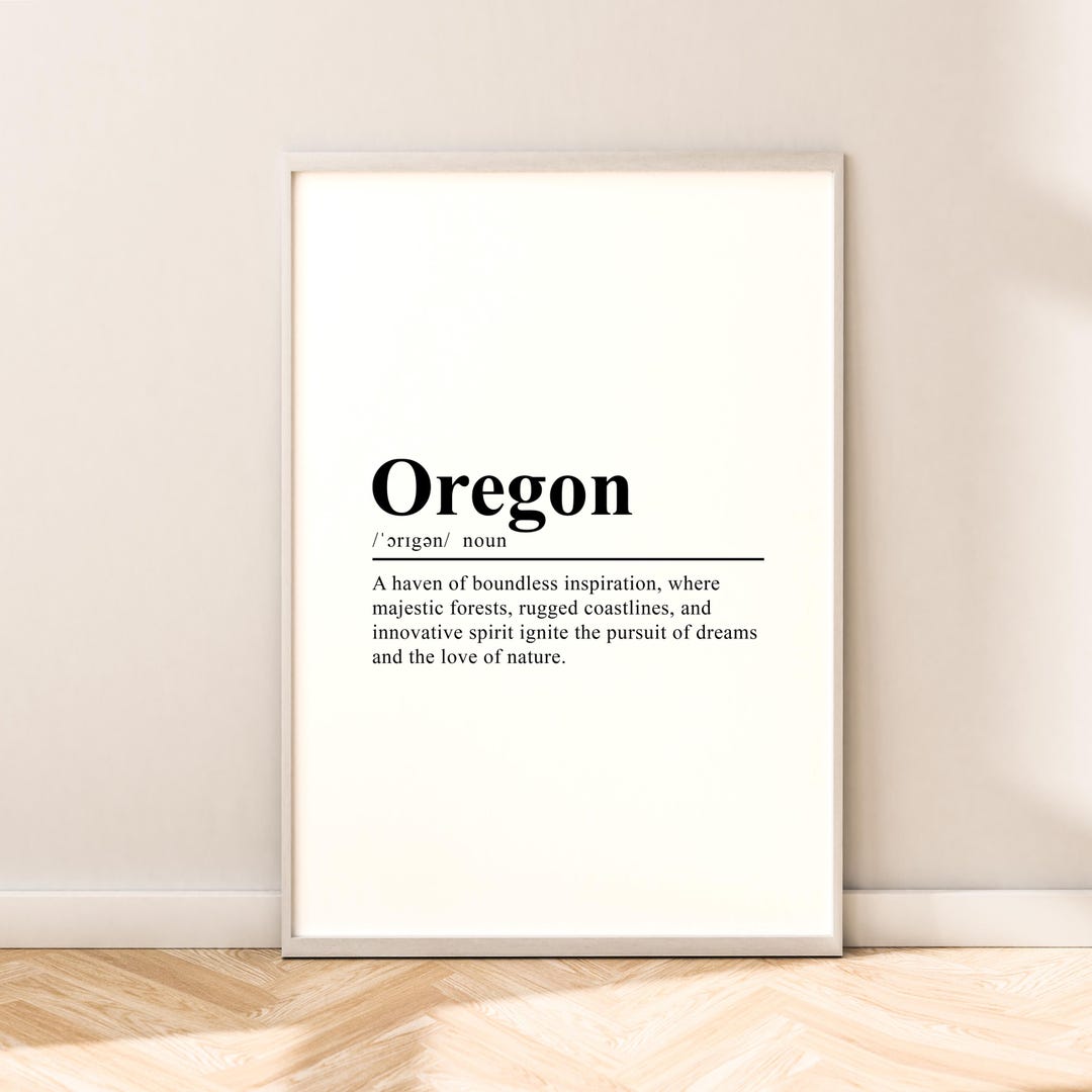 Oregon State Print Oregon Wall Art Oregon Travel Print Wall Hanging ...