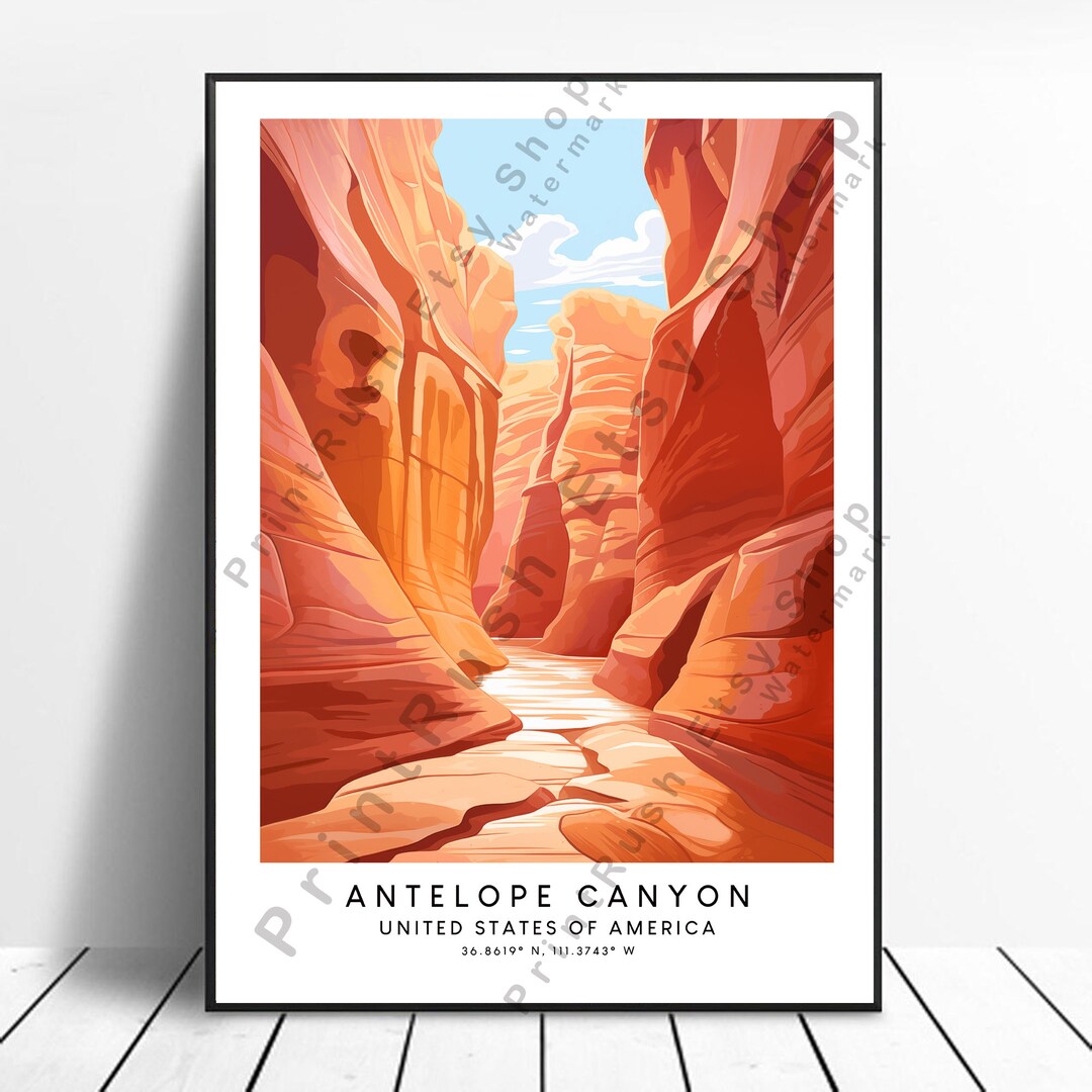 Antelope Canyon Print Colourful Antelope Canyon Poster Antelope Canyon ...