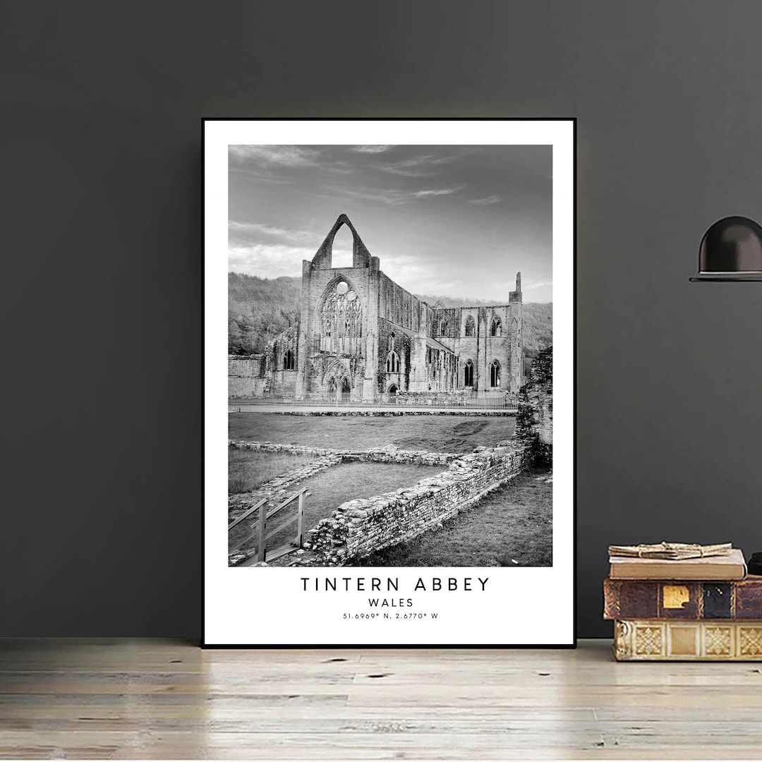 Tintern Abbeyl Print Black and White Tintern Abbey Poster Tintern Print ...