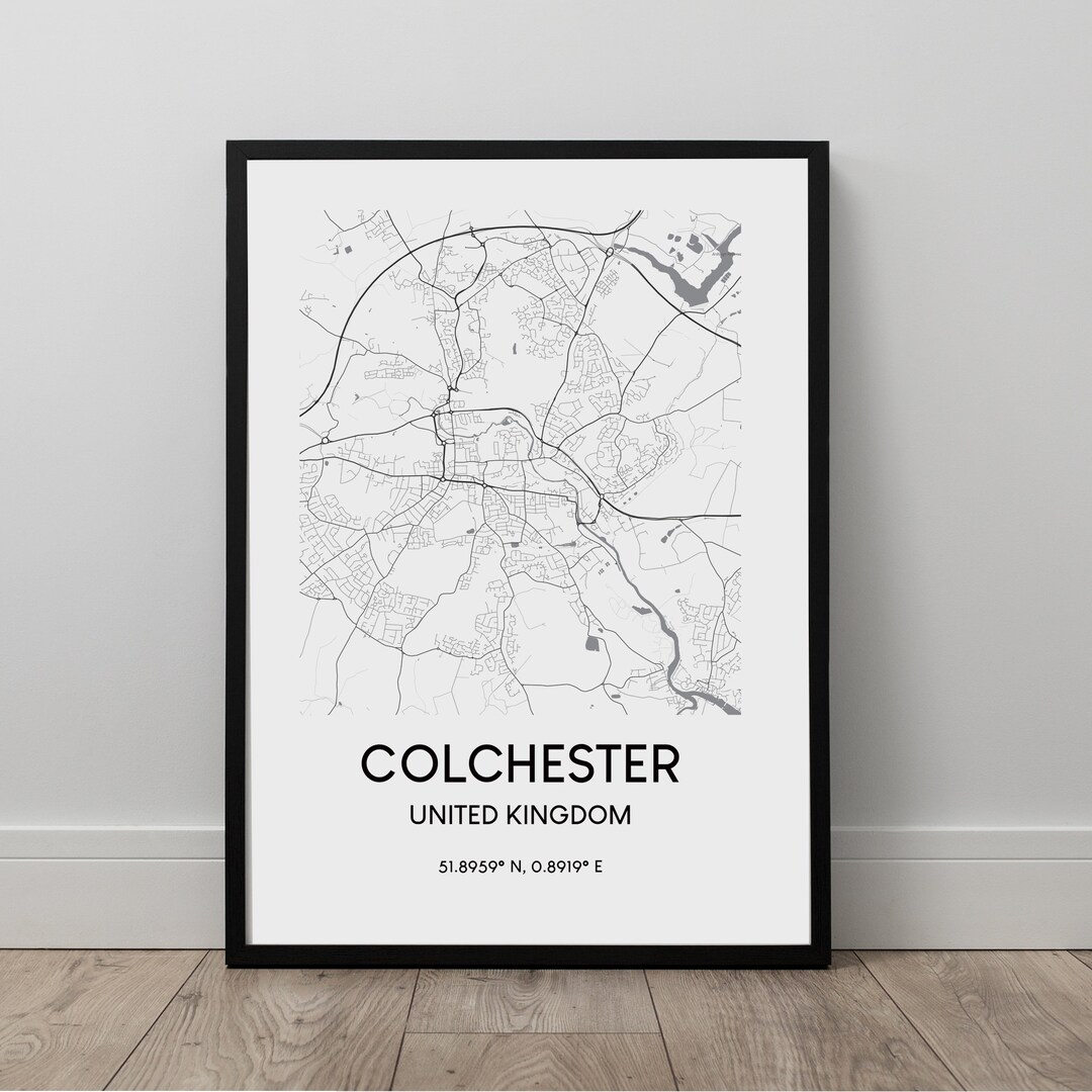 Colchester Map Print Colchester Town Map Art Poster Colchester Travel ...