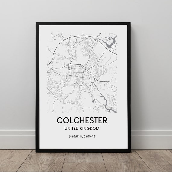 Colchester Map Print Colchester Town Map Art Poster Colchester | Etsy