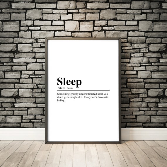 Sleep Print Sleep Definition Sleep Definition Poster Sleep | Etsy