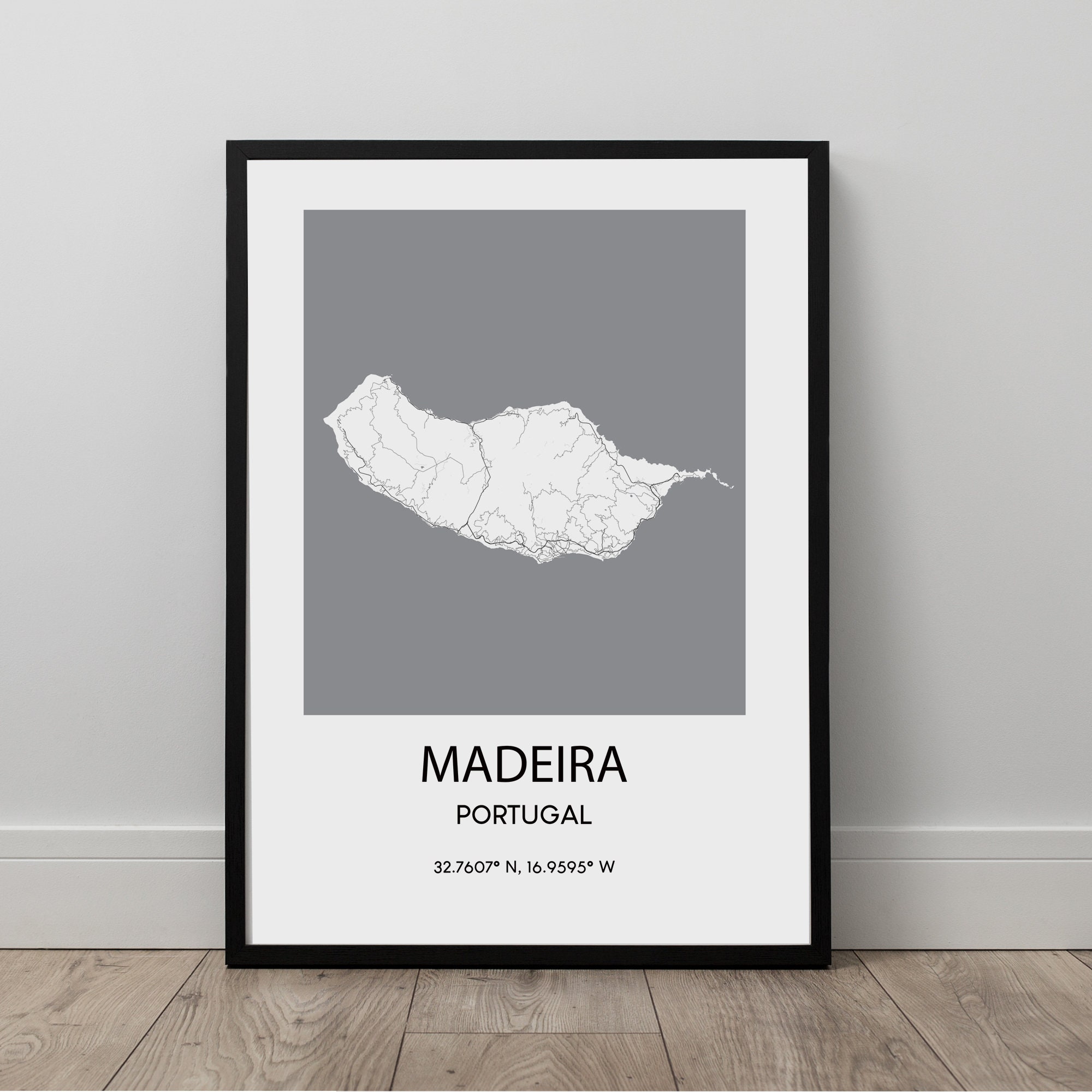 Madeira Island Map Print Madeira Map Poster Madeira Island - Etsy UK