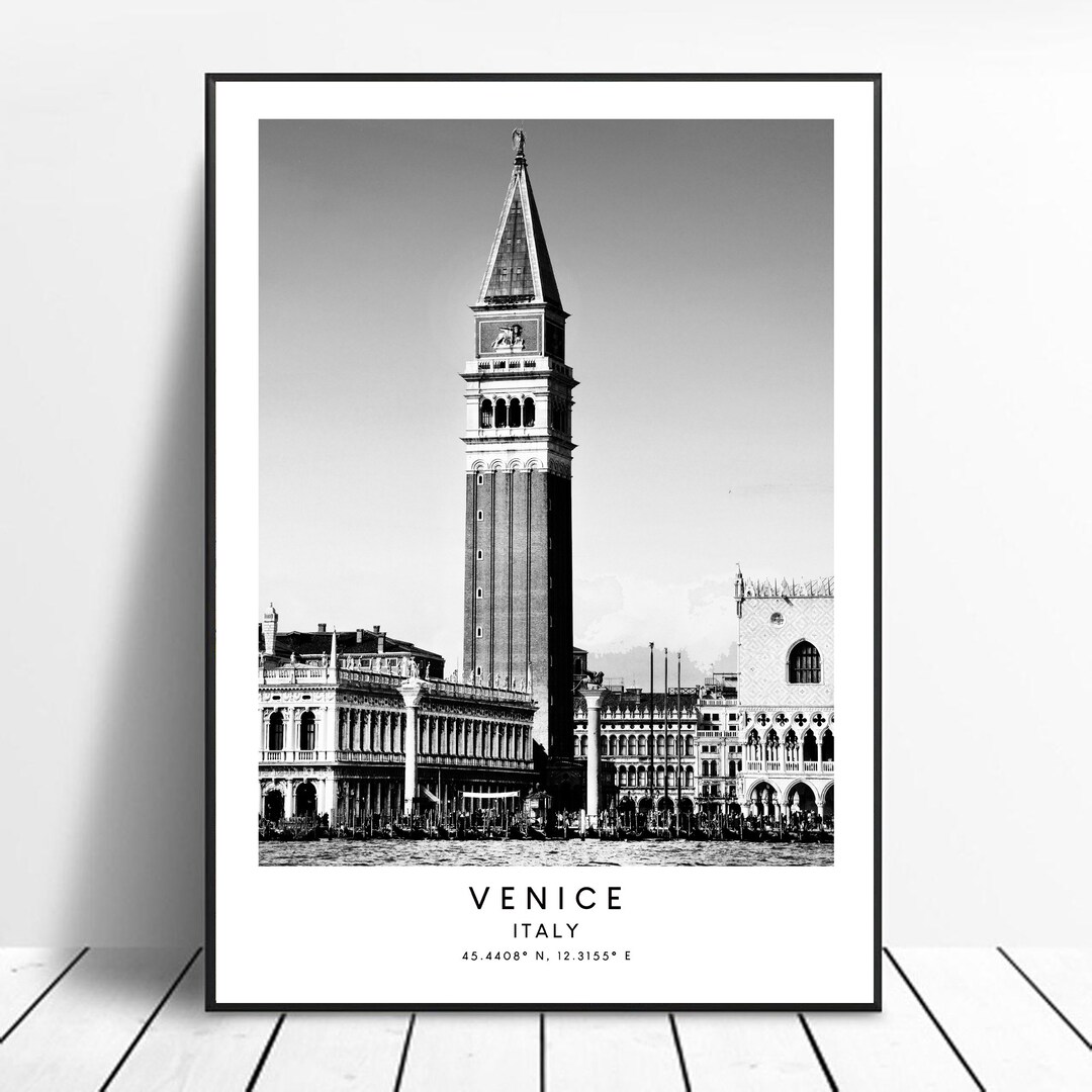 Venice Travel Print Venice Coordinates Venice City Print Landmark ...