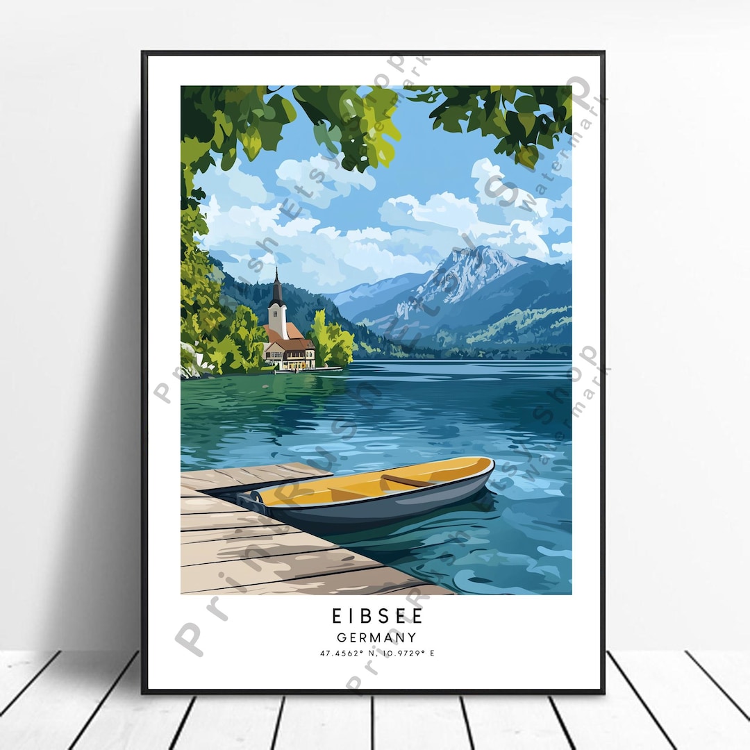 Eibsee Lake Travel Print Eibsee Lake Wall Art Eibsee Lake Poster Eibsee ...