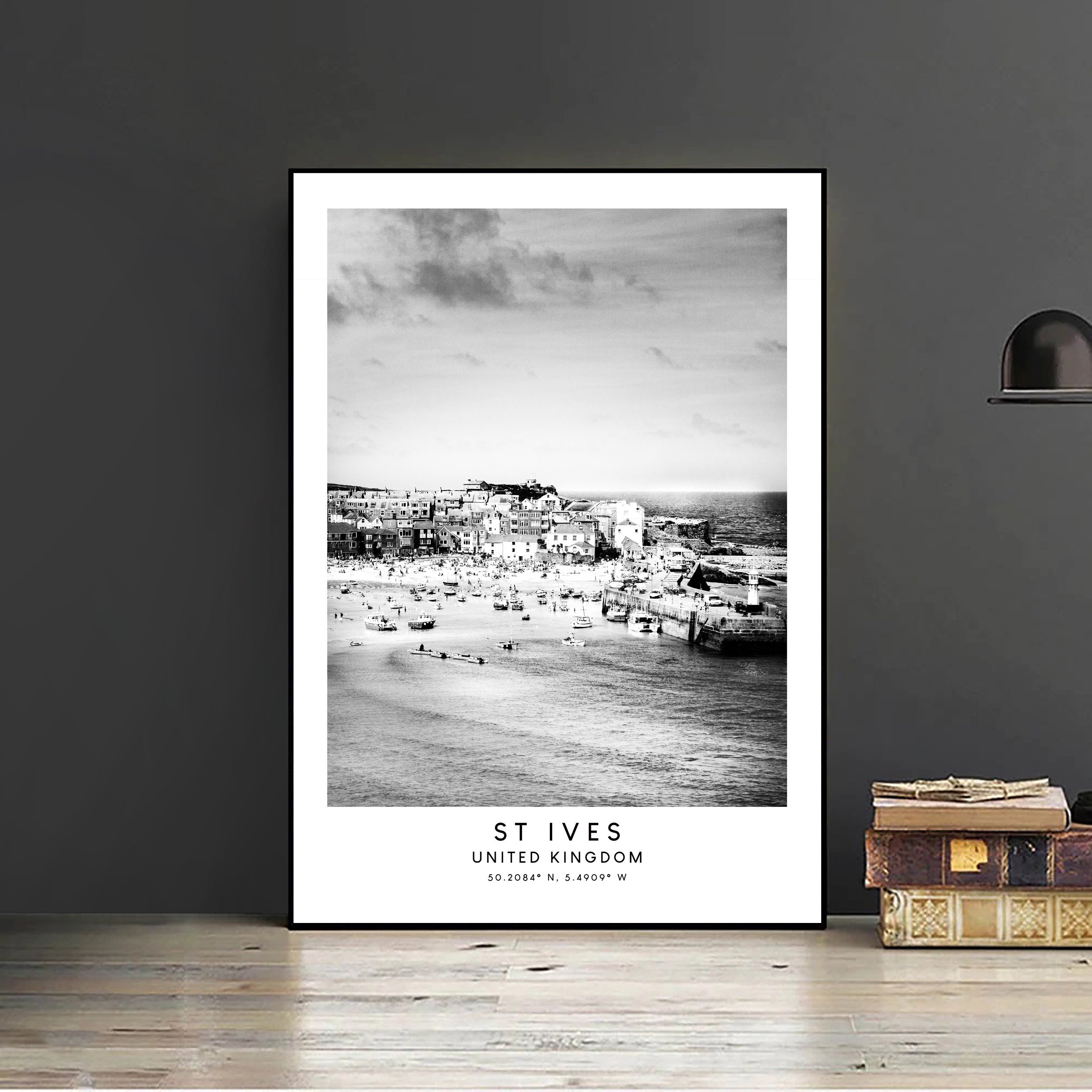 St Ives Travel Print St Ives Wall Art Minimalist St Ives Art Print St ...