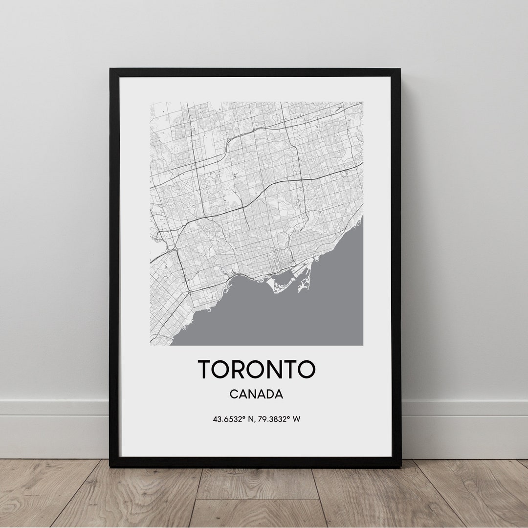 Toronto City Map Print Toronto Map Poster Toronto Canada Wall Art ...