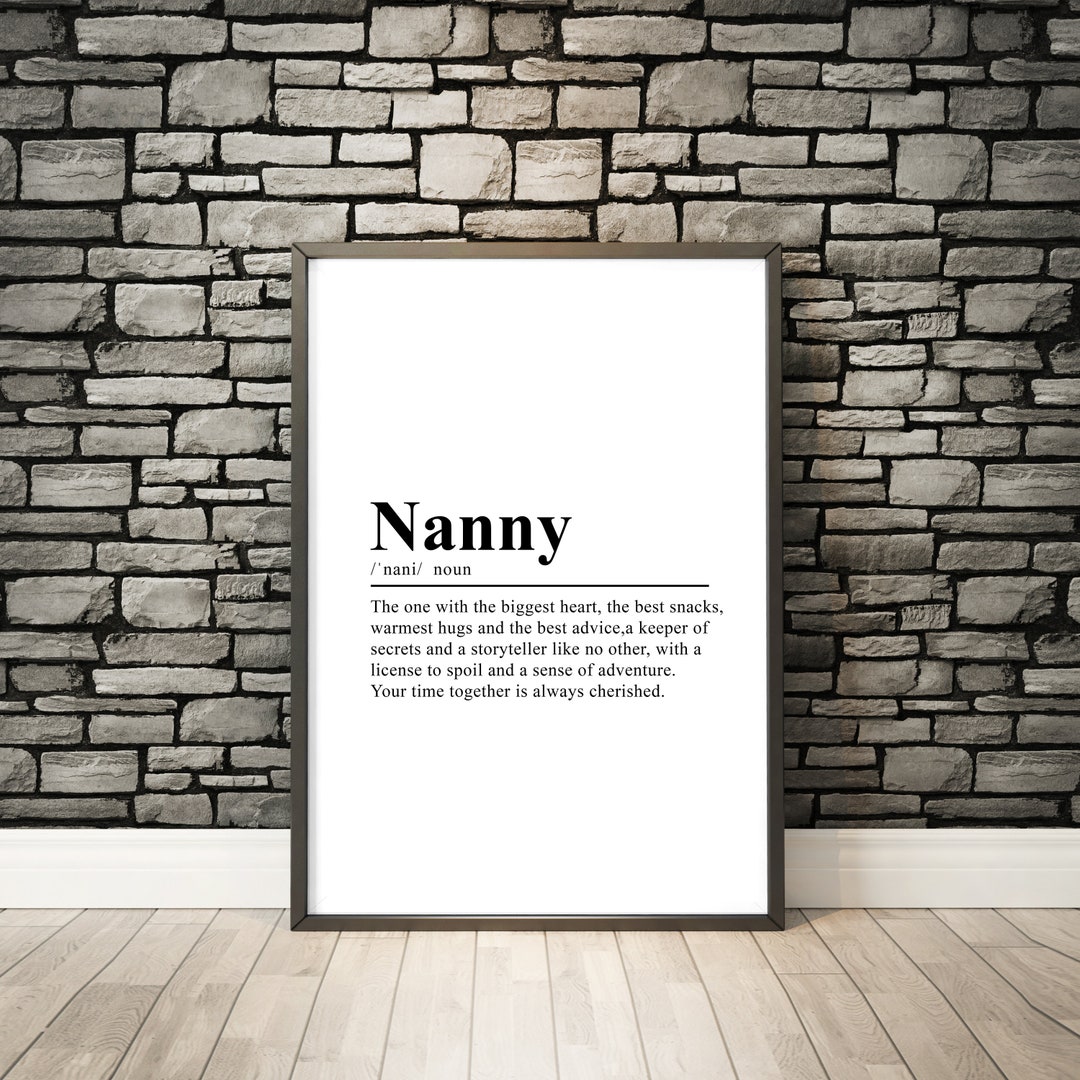 Nanny Definition Print Nanny Poster Nanny Print Nanny Wall Print Nanny ...