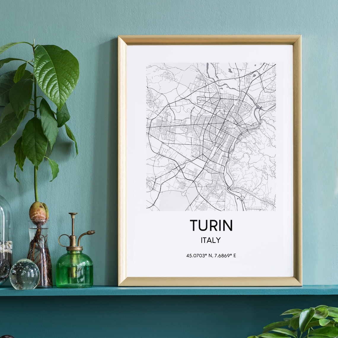 Turin City Map Print Turin Map Art Poster Turin Map Wall Art - Etsy