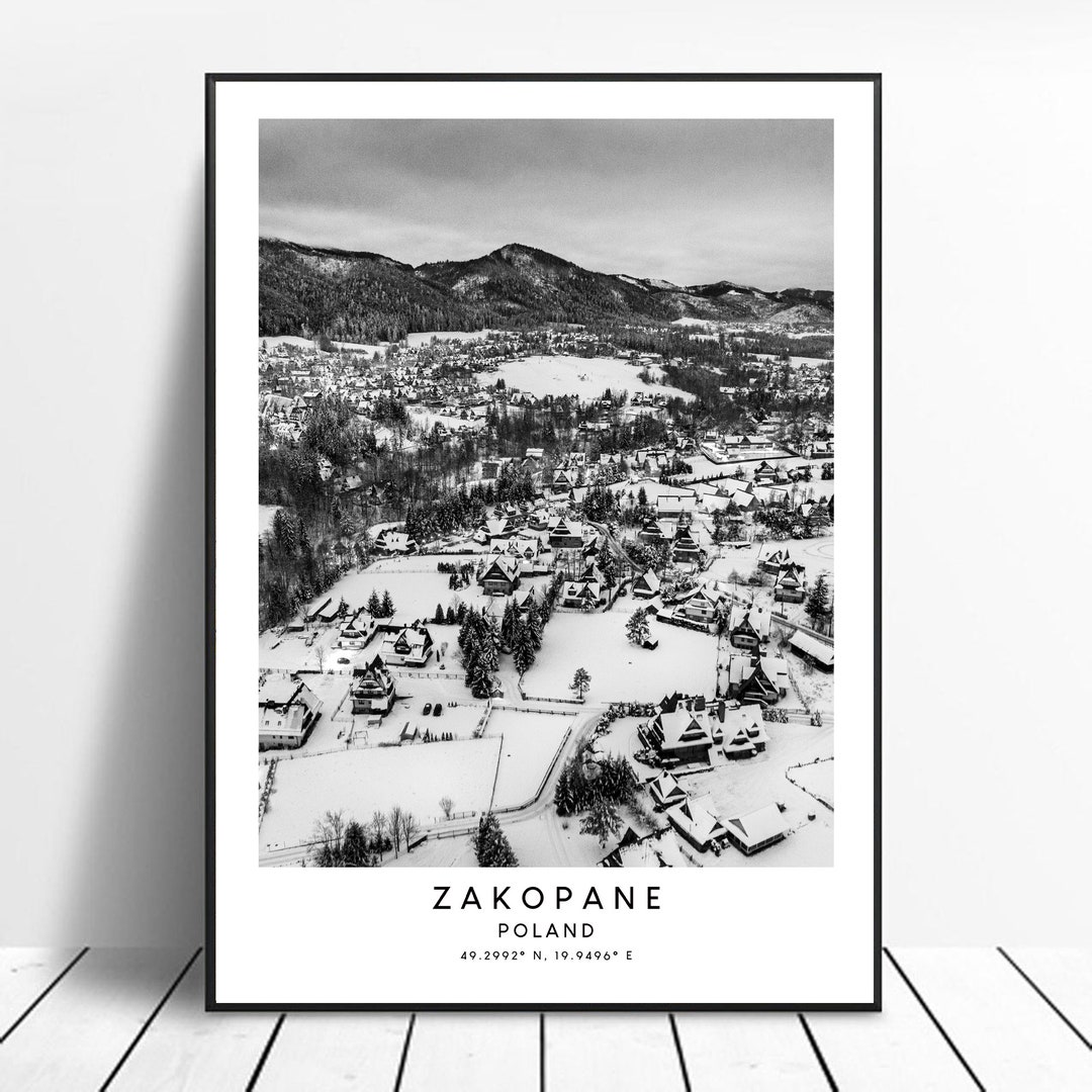 Zakopane Travel Print Black and White Zakopane Poster Zakopane Poland ...
