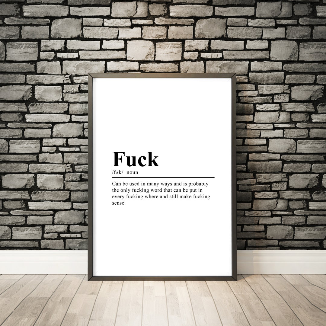 Fuck Definition Print Fuck Definition Poster Funny Print Fuck Poster ...