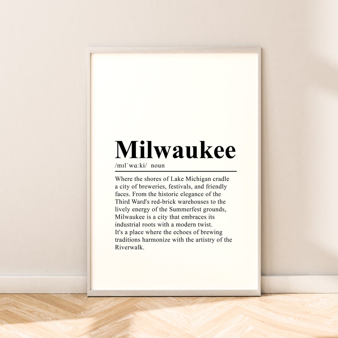 Milwaukee Travel Print Milwaukee Poster Milwaukee Definition Print ...
