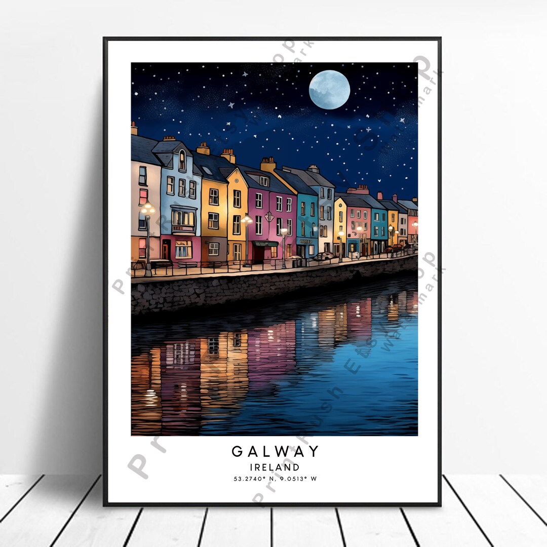 Galway Print Colourful Galway Poster Abstract Galway Wall Print ...