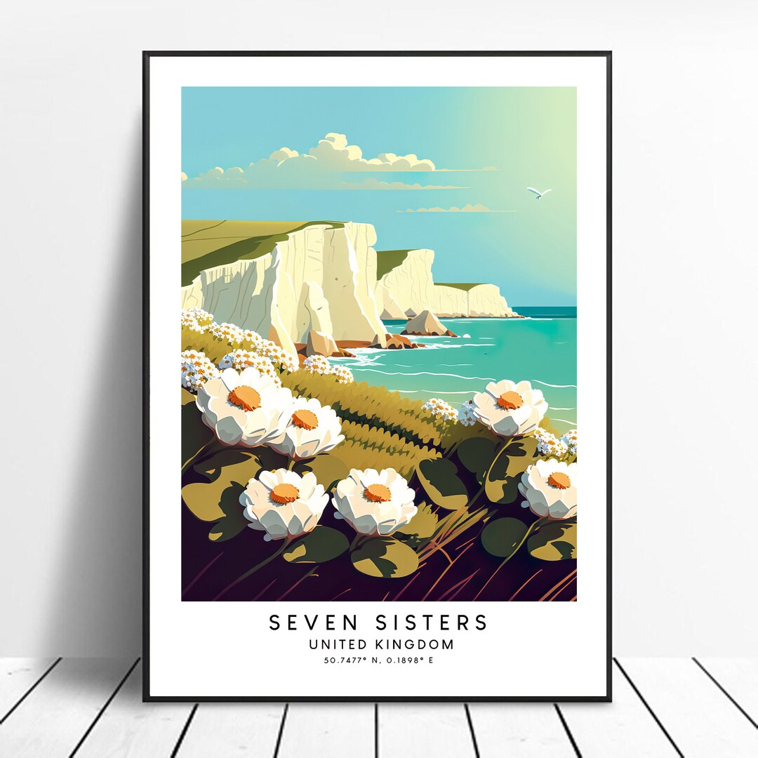 Seven Sisters Travel Print Colourful Seven Sisters Poster Abstract ...