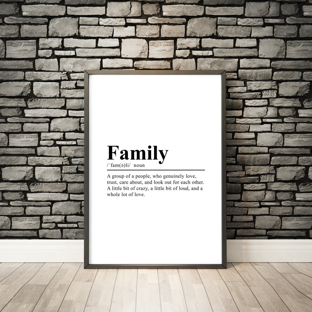 Family Definition Print Family Definition Poster Family Wall Print ...