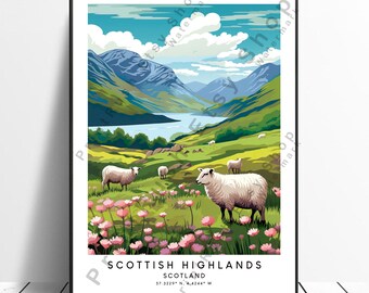 Loch Ness Scotland Travel Poster Art Print, Scottish Highlands Poster ...